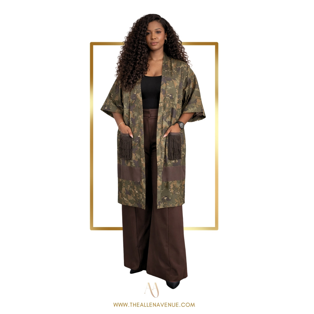 Sage Battlion Midi Kimono – The Allen Avenue